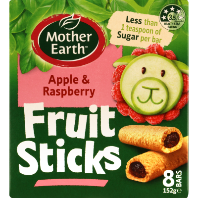 Mother Earth Apple & Raspberry Fruit Sticks 152g – Kiwi Corner Dairy