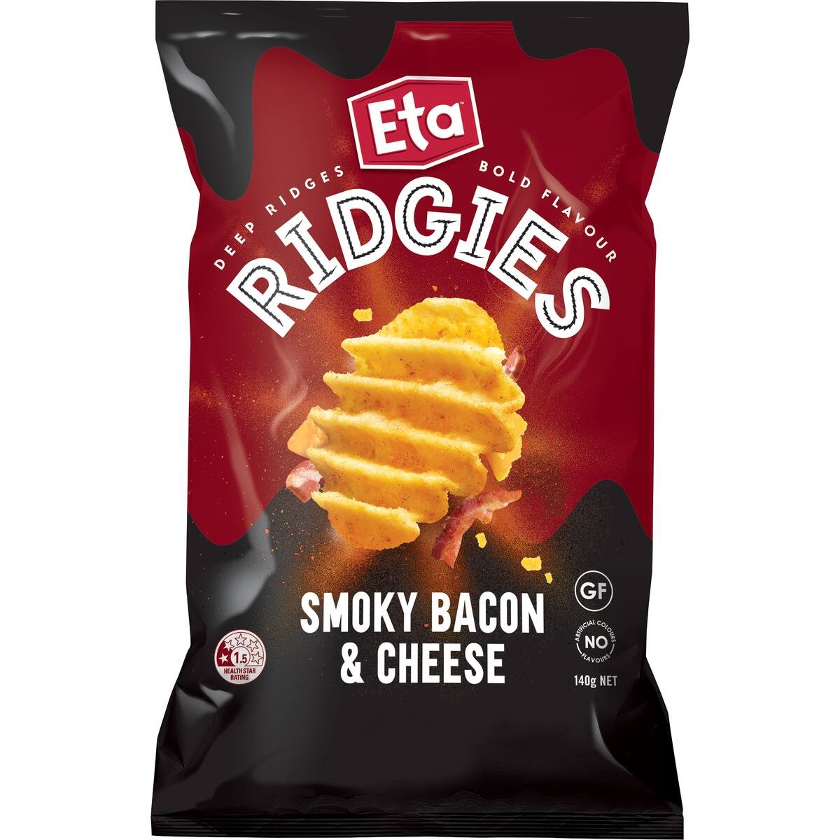 Eta Ridges Chips Smoky Bacon & Cheese 140g – Kiwi Corner Dairy