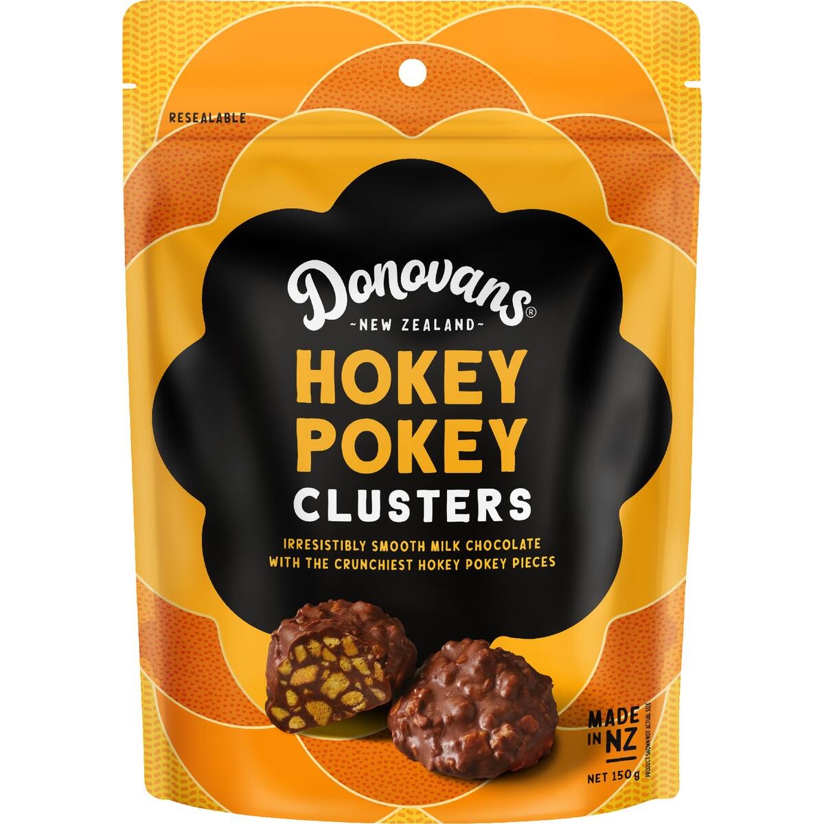 Donovans Hokey Pokey Clusters 150g – Milk Chocolate Honeycomb Bag ...