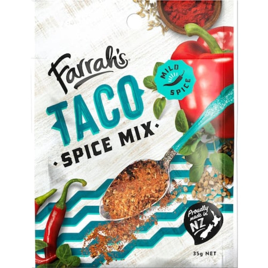 Farrah's Spice Mix Taco 35g – New Zealand Taco Seasoning – Kiwi Corner ...