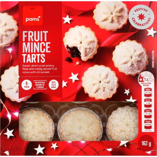 Pams Mini Fruit Mince Tarts 9 pack 162g – Kiwi Corner Dairy