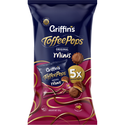 Griffins Toffee Pops Minis Snackpacks 125g – Kiwi Corner Dairy