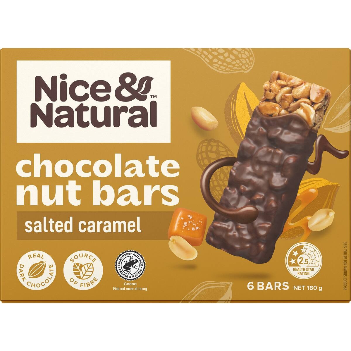 Nice & Natural Salted Caramel Choc Nut Bars 180g – Kiwi Corner Dairy