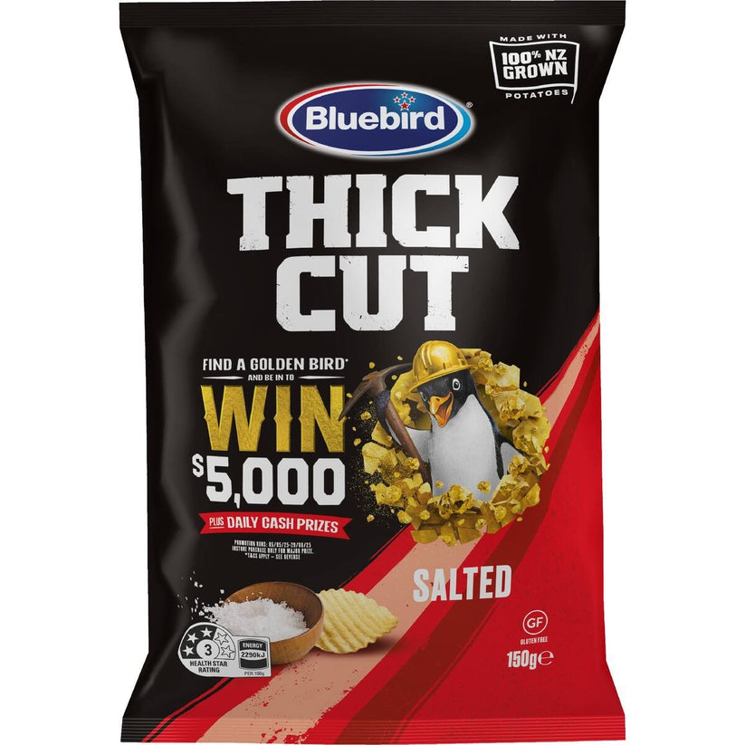 Bluebird Thick Cut Potato Chips Ready Salted 150g – Kiwi Corner Dairy