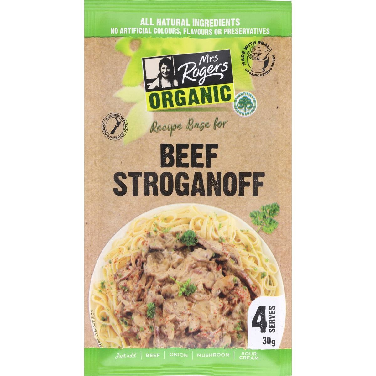 Mrs Rogers Recipe Base Beef Stroganoff 30g – Kiwi Corner Dairy