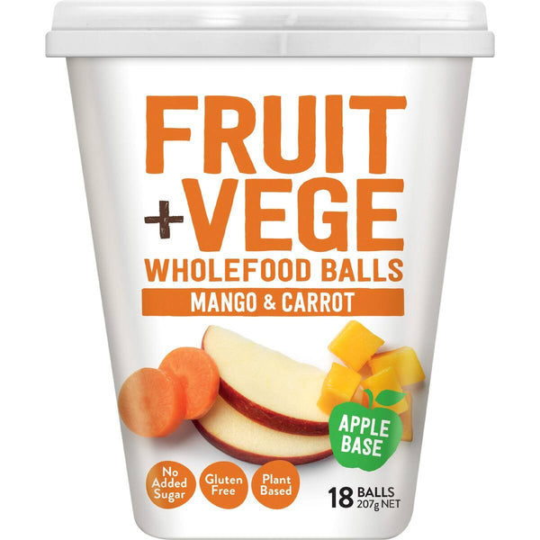 Kiwi Corner Dairy · Tasti Fruit + Vege Snack Balls Mango & Carrot 207g