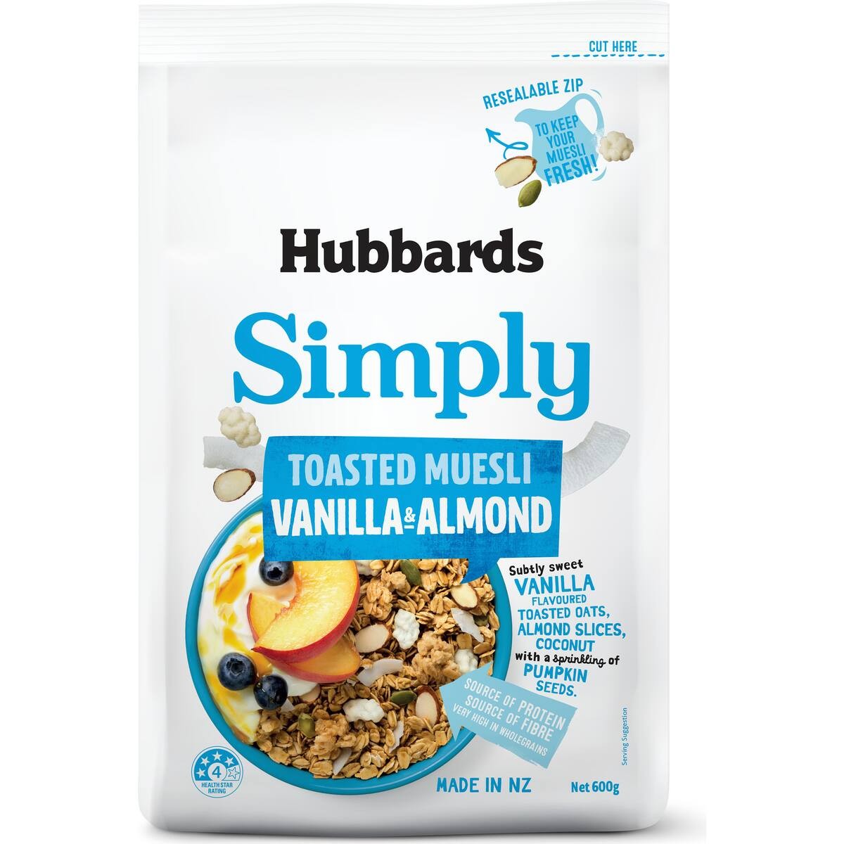 Hubbards Simply Toasted Muesli Toasted Vanilla & Almond 600g – Kiwi ...