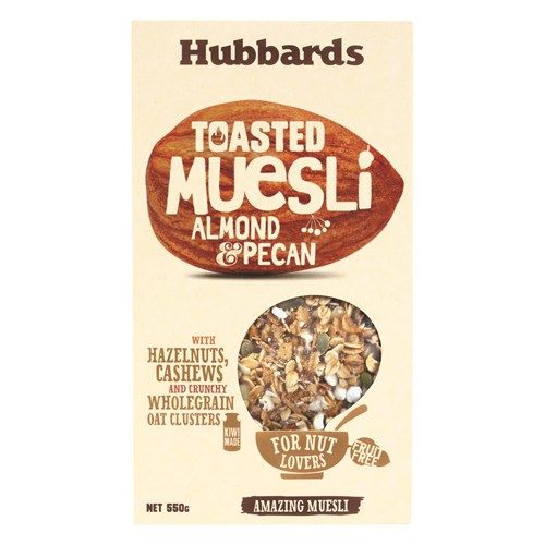 Hubbards Toasted Nut Muesli Almond & Pecan 550g – Kiwi Corner Dairy