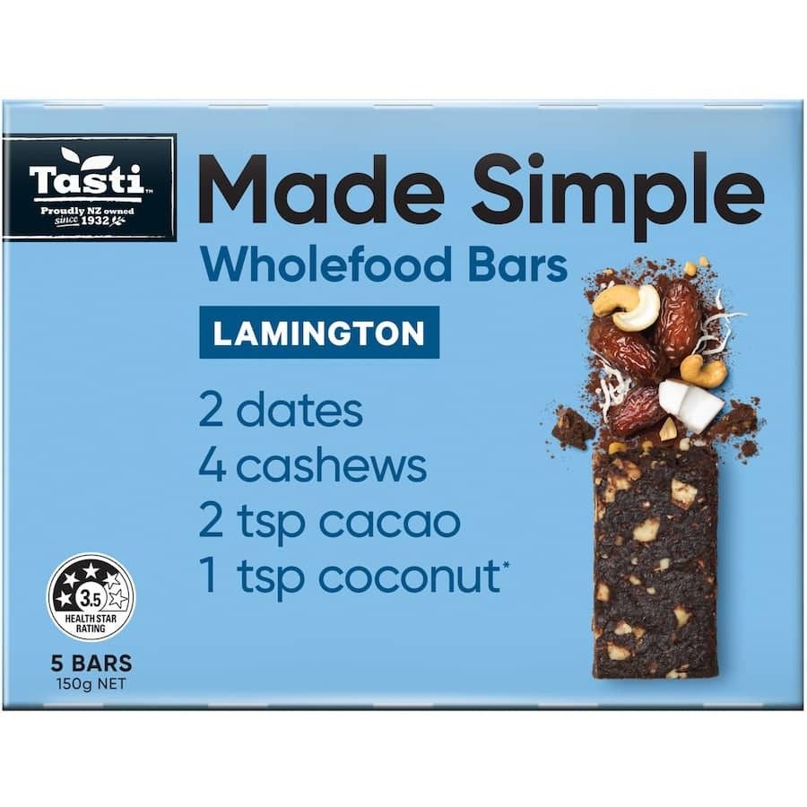 Tasti Made Simple Muesli Bars Lamington 150g – Kiwi Corner Dairy